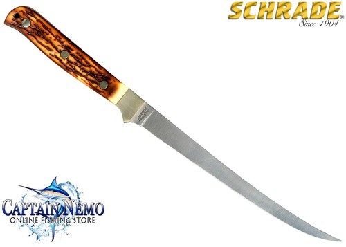 SCHRADE UNCLE HENRY STEELHEAD FILLET KNIFE BONING FISH FILLETING KNIFE ...