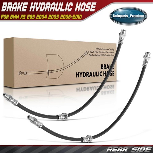 2x Rear Left & Right Brake Hydraulic Hose for BMW X3 E83 2004-2010 ...