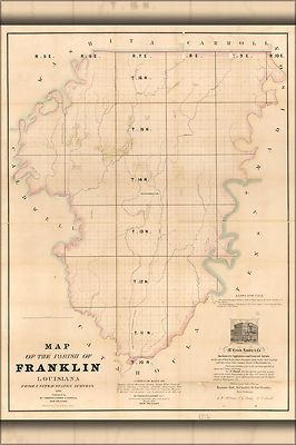 Poster, Many Sizes; Map Of The Parish Of Franklin, Louisiana 1860 | eBay