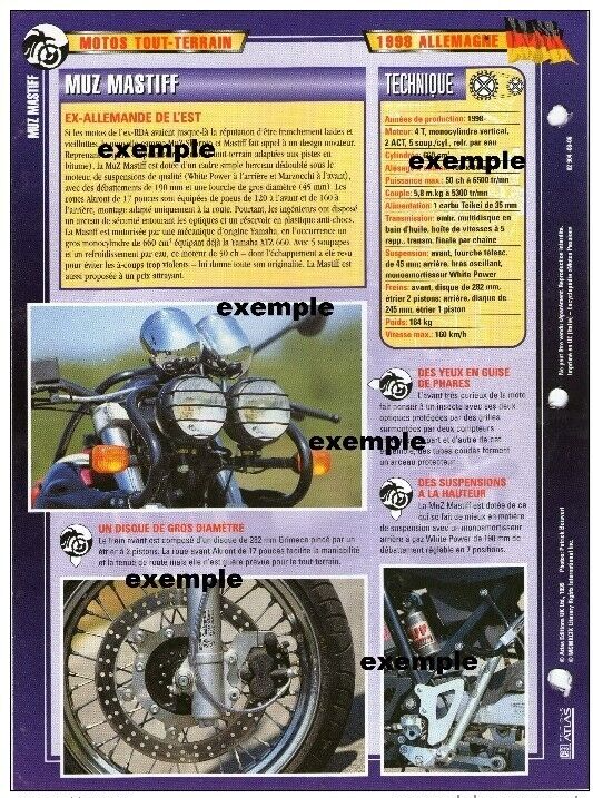 1999 HONDA RC 45 / FICHE TECHNIQUE MOTO FORMAT A4 DÉTAILS ...