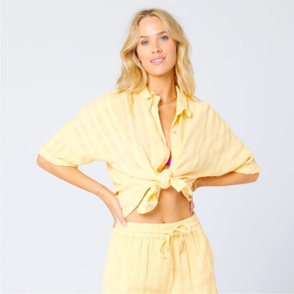 L*Space 100% Cotton Oversized Button Down Gene Top S | eBay