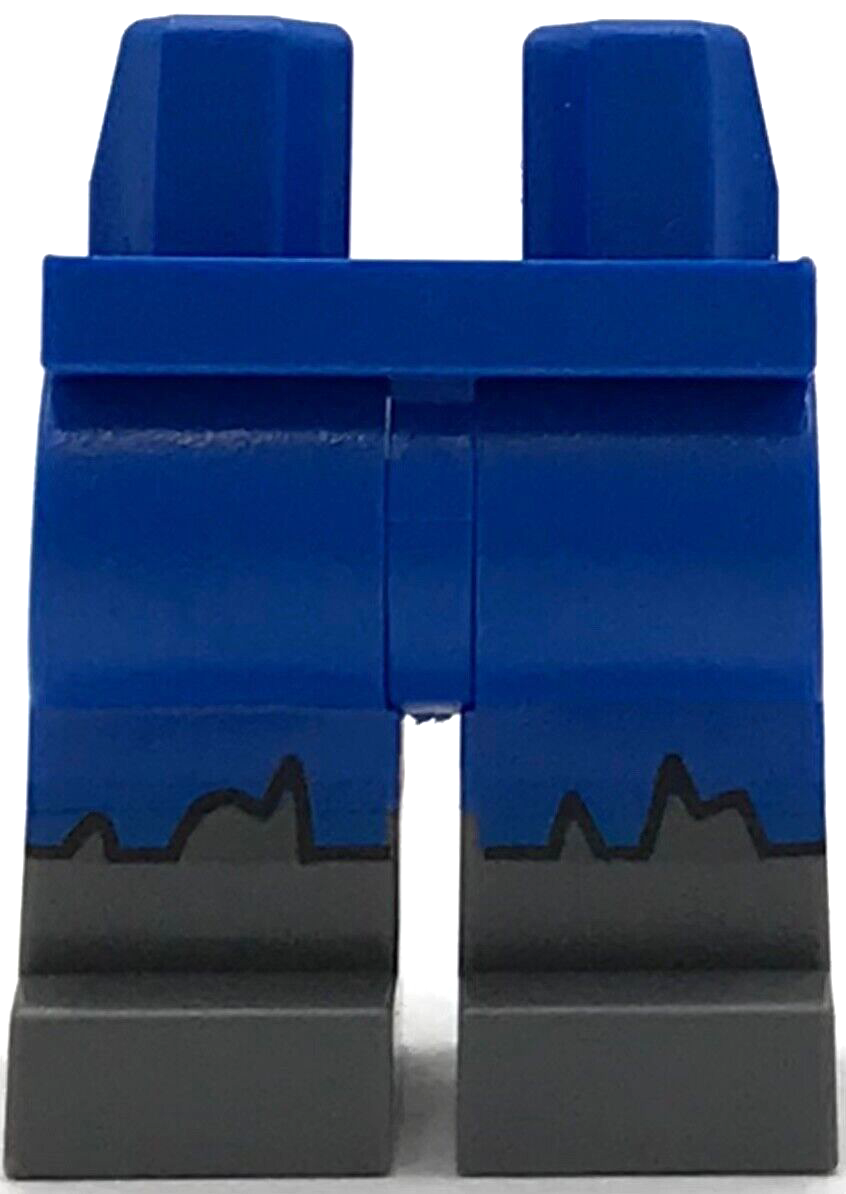 Lego New Blue Hips Legs Dark Bluish Gray Boots Tattered Pant Legs Piece ...