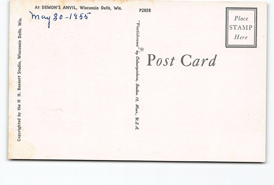 Demons Anvil Rock Formation Wisconsin Dells WI Chrome Postcard Vtg ...
