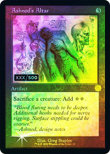 MTG - Ashnod's Altar - Foil - Retro Schematic - Serialized, Brothers ...