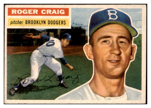 1956 TOPPS # 63 ROGER CRAIG DODGERS EX GRAY 467504 (KYCARDS) | eBay