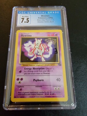 1999 Pokemon - Mewtwo WB Movie Black Star Promo #3 CGC 7.5 NM/ Mint ...