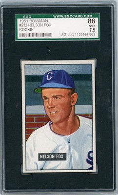 1951 Bowman Nelson Fox #232 SGC 7.5 | eBay