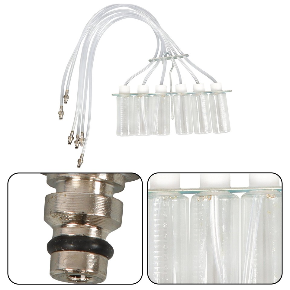 6 Cylinder Diesel Injector Flow Meter Kit Common Rail Adaptor Fuel ...