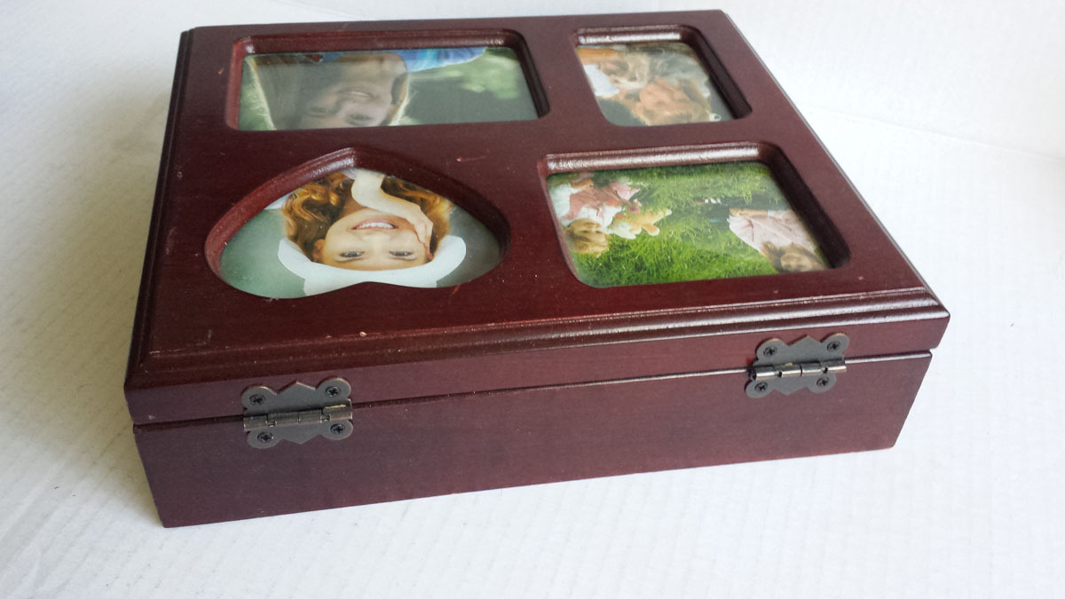 Jewelry Box wooden brown (9 x 10 inches) photo frame top | eBay