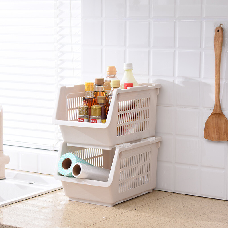 KITCHEN STORAGE STACKING STACKABLE BASKET FRUIT VEGETABLE RACK 1 2 3 4 ...