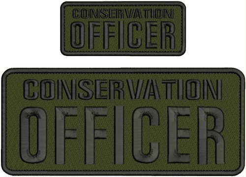CONSERVATION OFFICER EMBROIDERY PATCH 4X10 AND 2X5 HOOK ON BACK OD ...