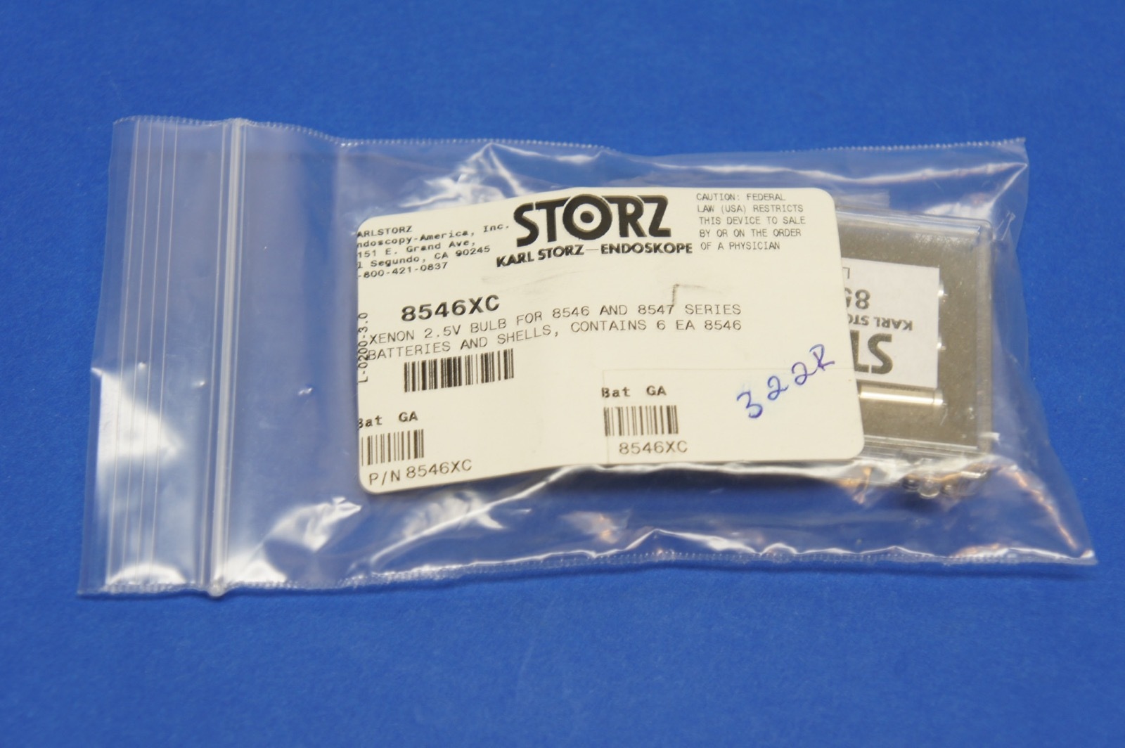 Karl Storz 8546XC Xenon 2.5V Bulb For 8546 and 8547 Series Batteries ...