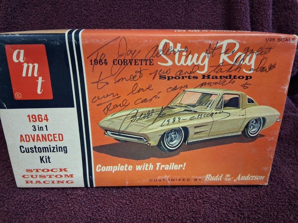 1/25 AMT '64 Corvette Coupe 3n1 Model Kit SIGNED By Budd "The Kat ...