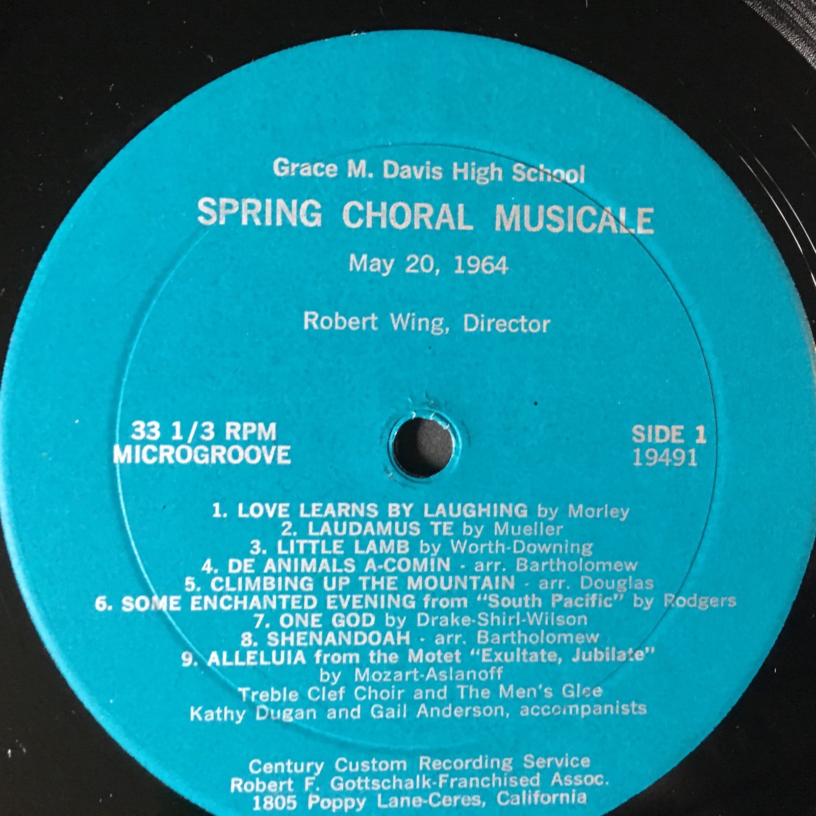 Grace M. Davis High School~Spring Choral Musicale 1964~Robert Wing~Vol ...