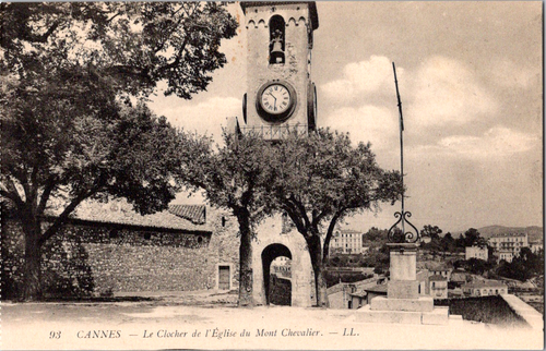 Vintage Postcard Cannes France Clocktower Mont Chevalier Church | eBay
