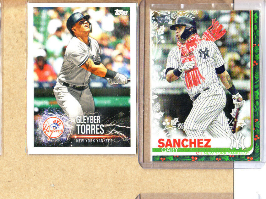 Yankees 2 Card Lot-Gary Sanchez-2019 Topps *Holiday*+Gleyber Torres ...