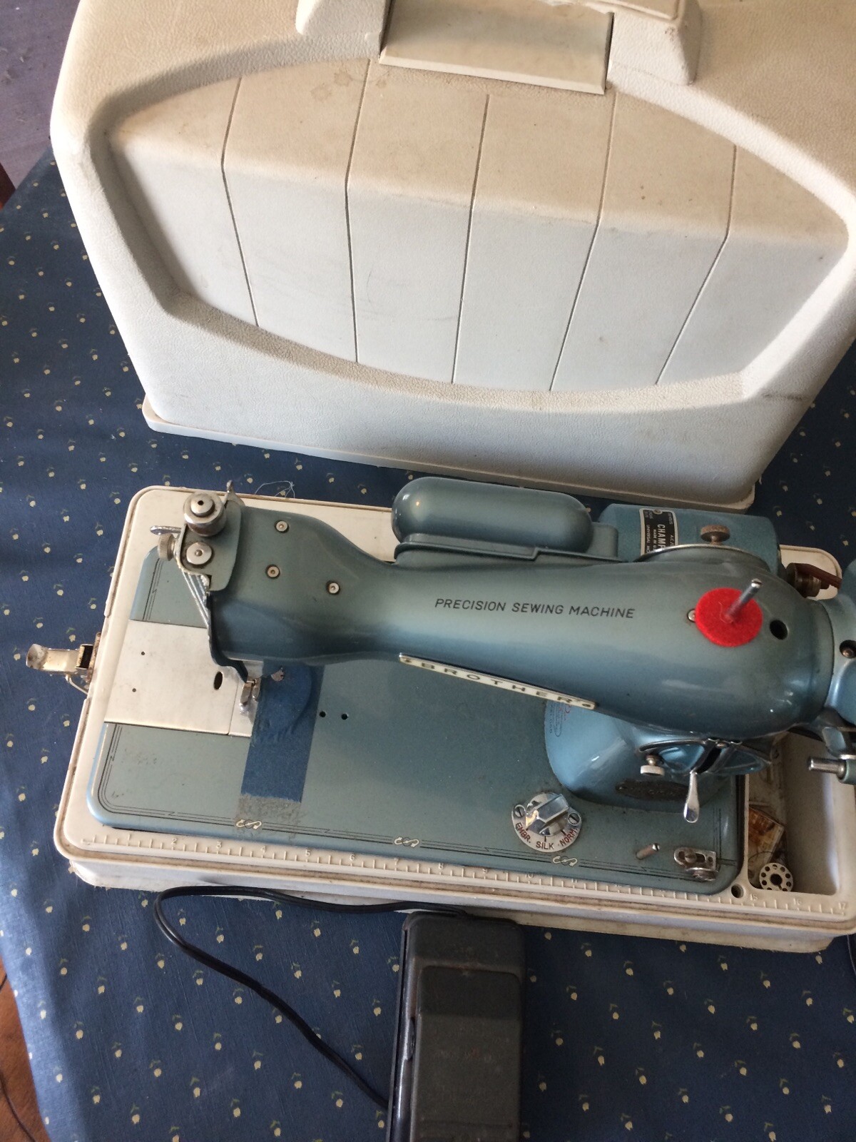 Antique Brother Precision Sewing Machine, Model 050, Case , Foot Pedal ...
