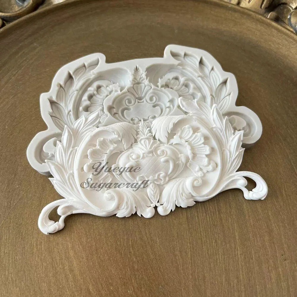 Angel Baroque Fondant Border Mold Scroll Lace Fondant Silicone Molds ...