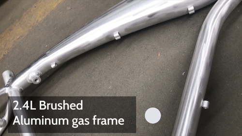 2.4L Brushed Alum Bicycle Gas Frame, Gas Tank Built-in Frame & Petcock ...