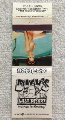 Dick's Last Resort Matchbook Cover Chicago Illinois “The Shame Of ...