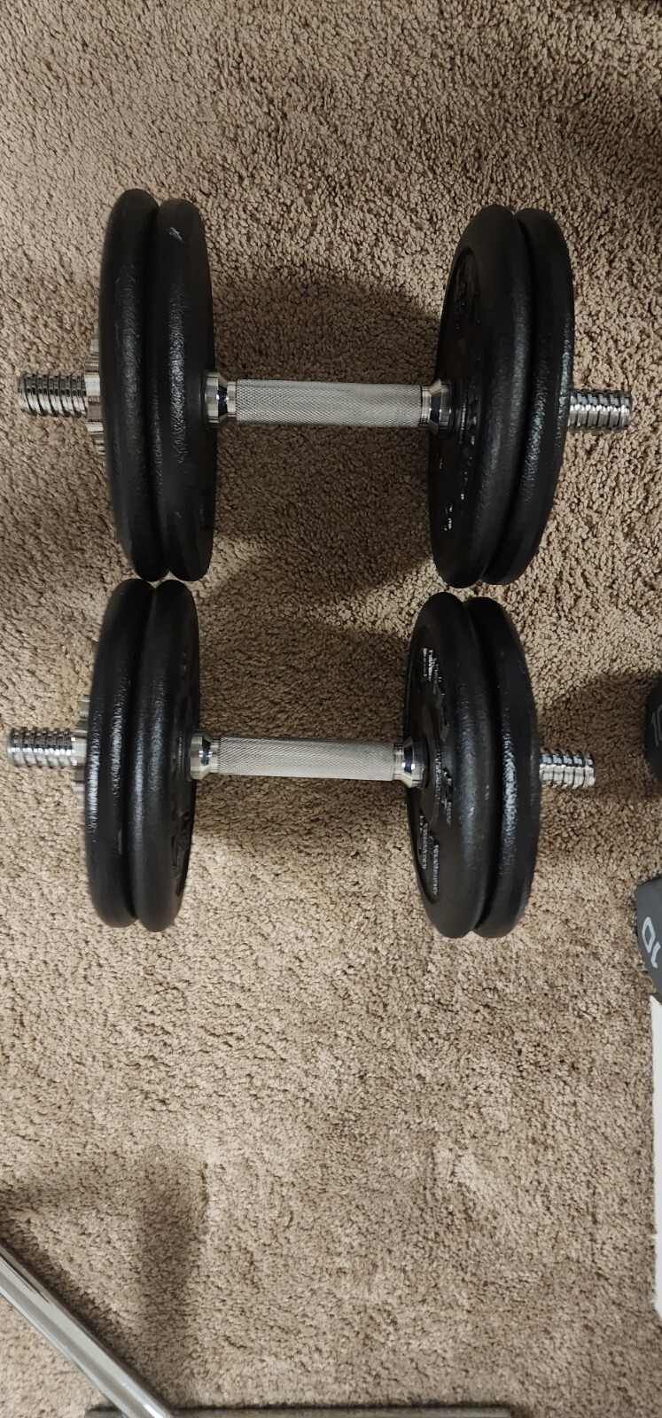 Threaded Standard (1 Inch) Dumbbells And 80lbs of 10lb Plates Includes ...