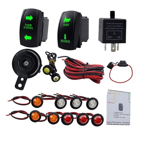 ATV UTV Turn Signal Street Legal Set Reverse Lights Fuse Wire for Beach ...