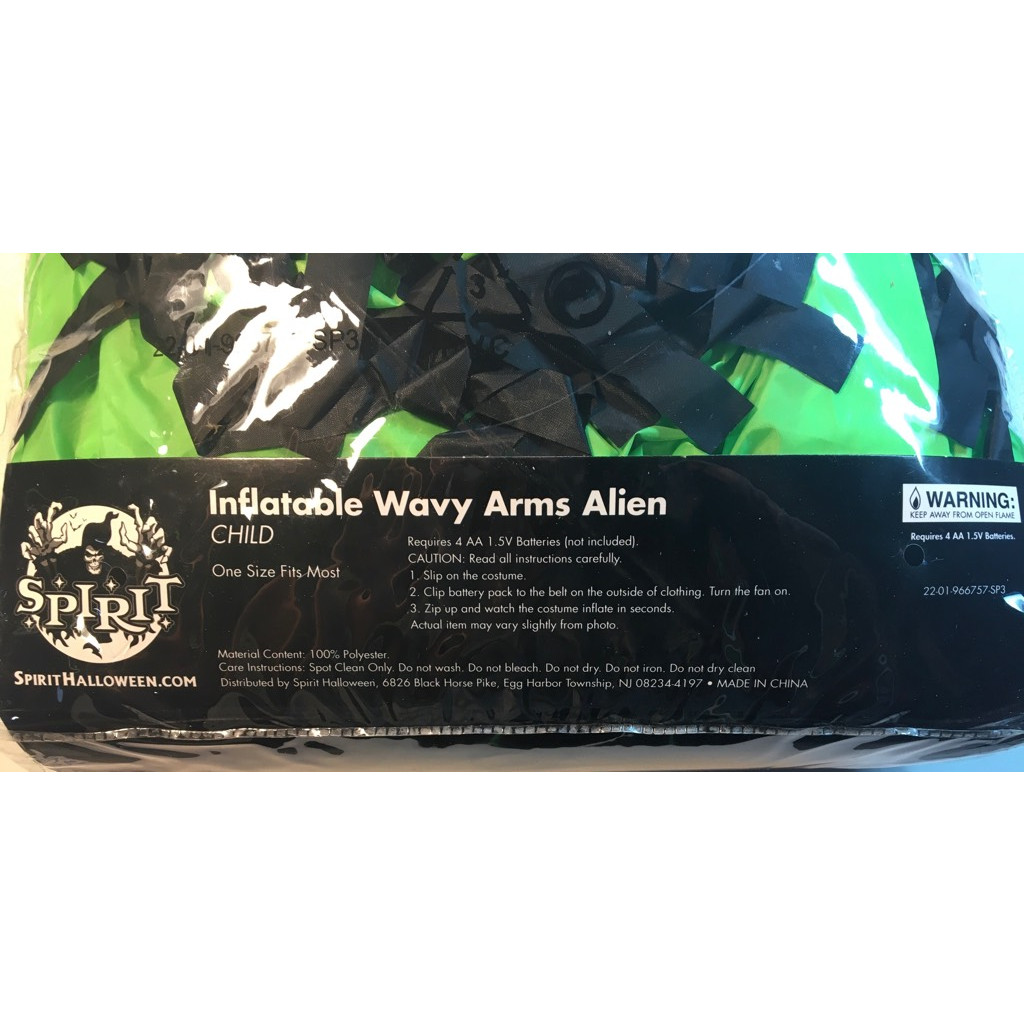Spirit Inflatable Wavy Arms Alien Green Halloween Cos… - Gem