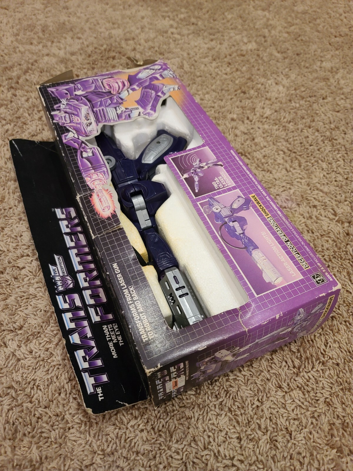 Transformers G1 Shockwave 1983 ToyCo Original W/ Muzzel, Battery Cover ...