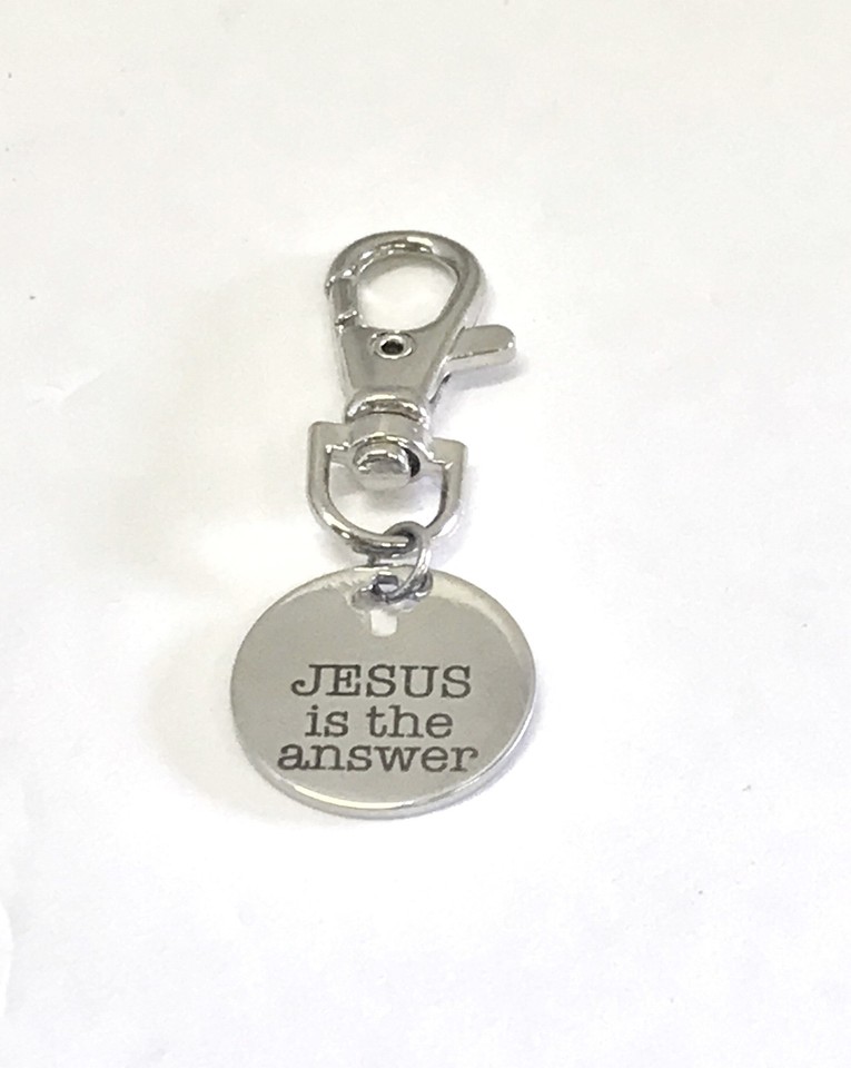 Christian Gifts, Jesus Is The Answer Christian Purse Charm, Christian ...