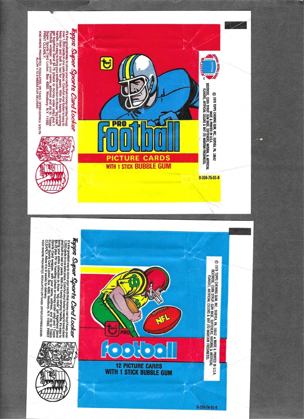 (2) Topps Football cards Wax Pack Wrappers 1978, 1979 | eBay