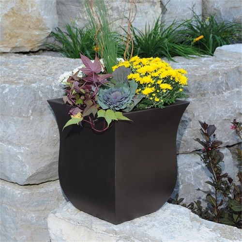 Mayne Valencia 16x16" Square Modern Plastic Planter in Espresso | eBay