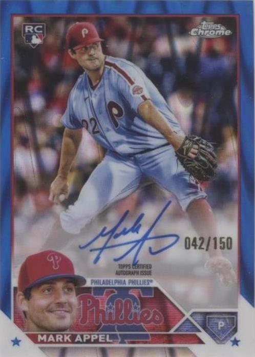 2023 Topps Chrome - Rookie Autographs Mark Appel #RA-MAP Blue RayWave ...