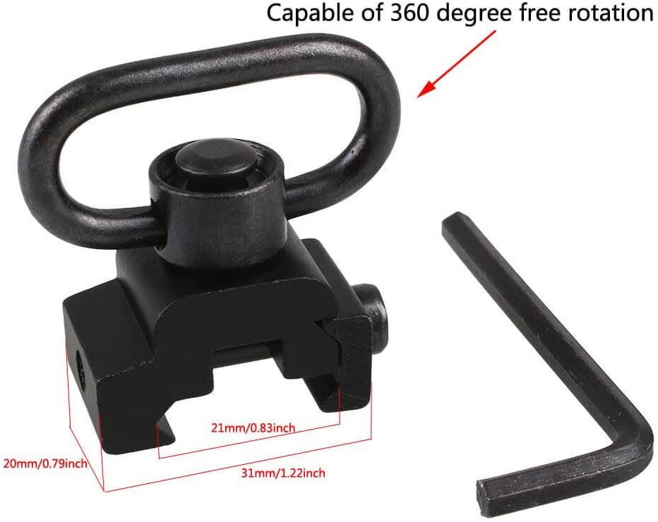 QD Sling Swivel Mount Adapter Mlok Rail Quick Release 20MM Picatinny ...