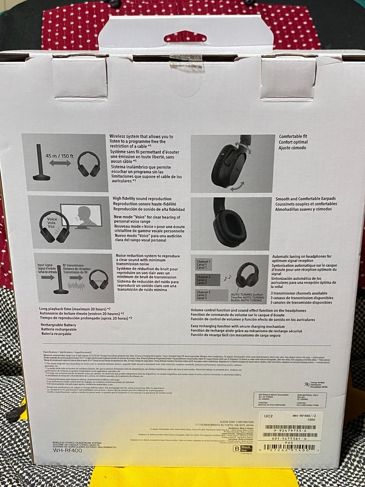 Sony WH-RF400 RF400 Wireless Home Theater Headphones | eBay