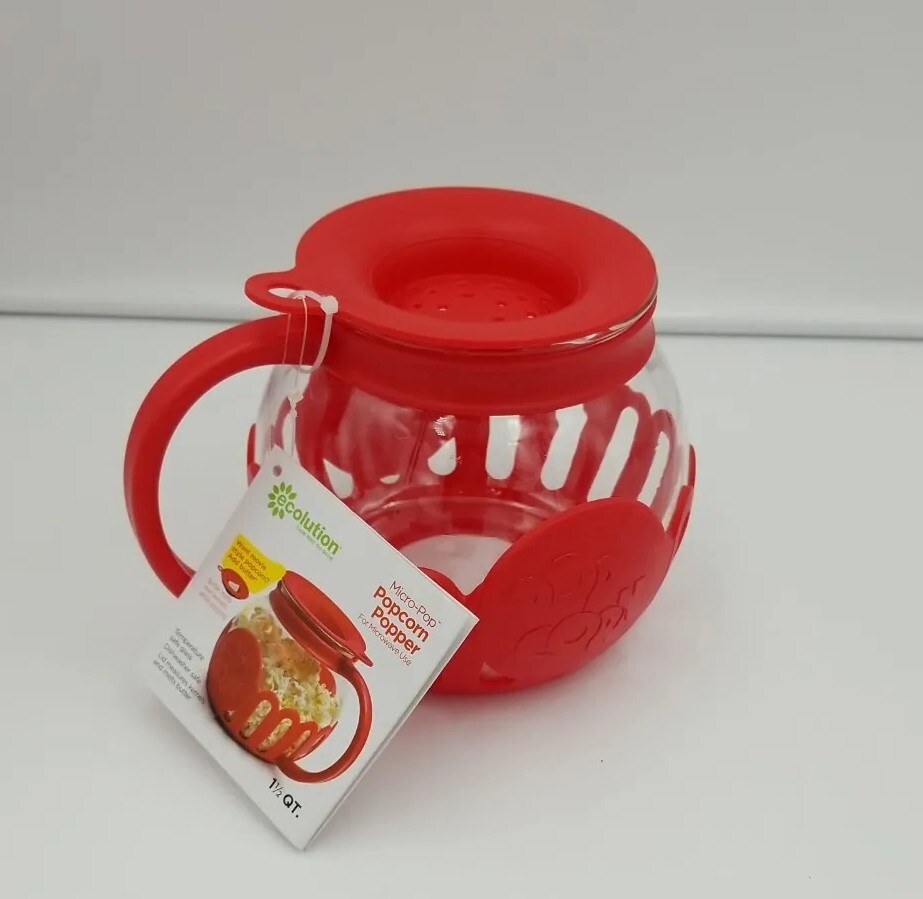 Microwave Micro-Pop Popcorn Popper Ecolution Original Tempered Glass ...