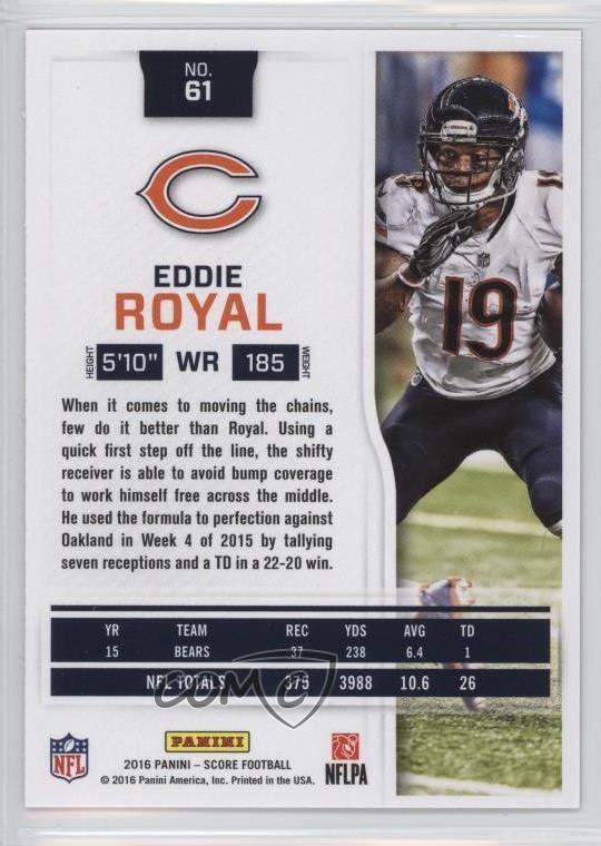2016 Score - Jumbo Gold Zone #61 Eddie Royal /99 for sale online | eBay