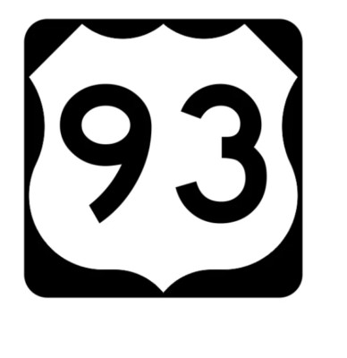 7" us route 93 highway road sign bumper sticker decal usa made | eBay