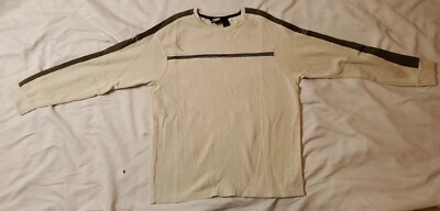 Vintage Point Zero Shirt Mens Large Tan Brown Strip Crew Neck Surfer ...