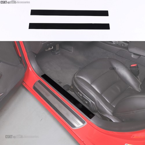 2x Gloss Black Door Sill panel Trim Sticker Cover Fits Corvette C6 2005 ...