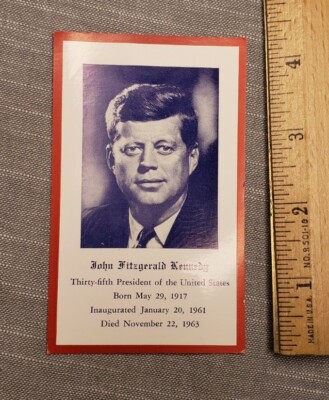 Vintage Antique Catholic President John F. Kennedy JFK Holy Prayer Card ...