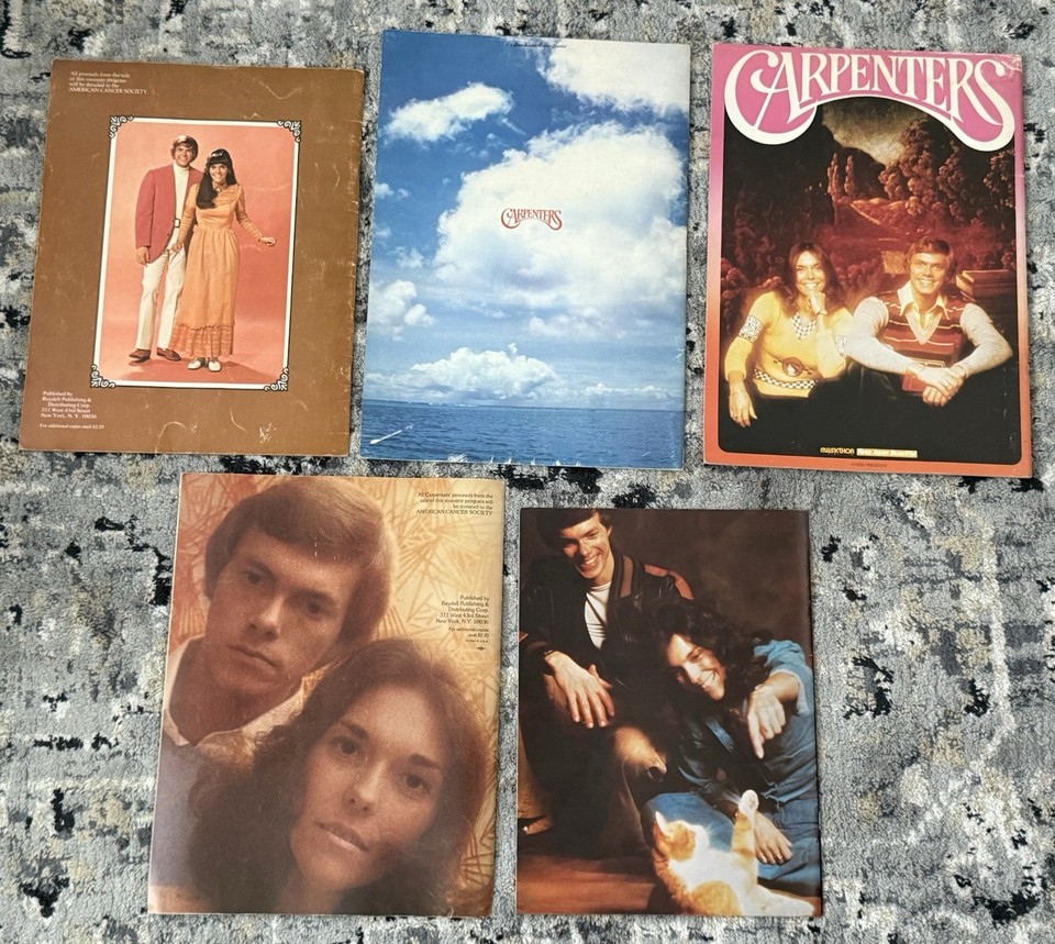 CARPENTERS CONCERT PROGRAMS LOT OF 5 VERY RARE!! KAREN RICHARD ...