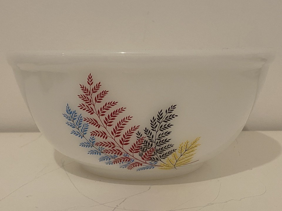 Vintage MCM Medium Phoenix Opalware 063 Mixing, Serving Bowl, Fern ...