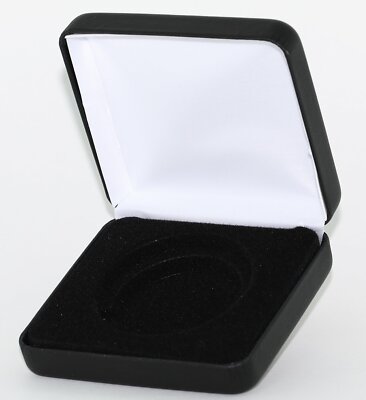 (1) Black Leatherette Model "I" Air-Tite Single Coin Holder Display Box ...