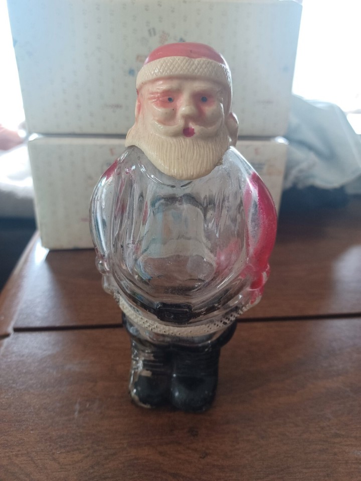 Original Label SANTA CLAUSE CANDY CONTAINER. JH MILLSTRIN CO. JEANNETTE ...