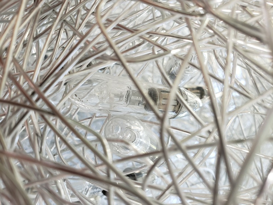 Designer 20" Wire Sphere Pendant Lamp Chrome Ceiling Light Modern / Mid ...