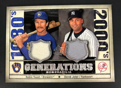 2008 UD SP Legendary Cuts DEREK JETER & ROBIN YOUNT Dual Game Used ...