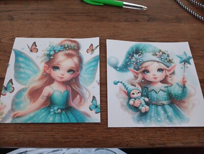 2X SHEETS FOR MAKE LAY OUT CARDS NEW 14X14 CM (LO39) Fairies | eBay