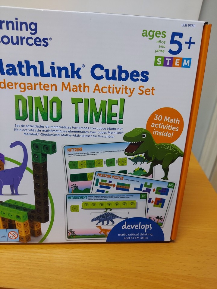 Learning Resources MathLink Cubes Kindergarten Math Activity Set: Dino ...
