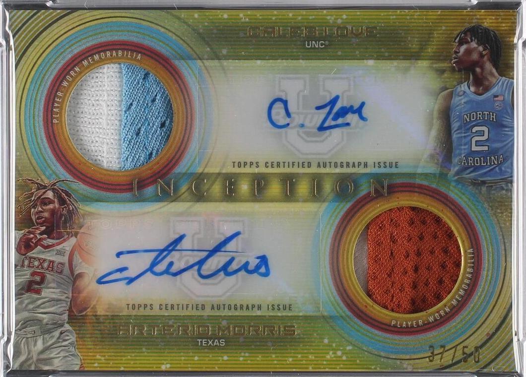 2022-23 Bowman Inception University - Dual Autograph Dual Relics Caleb ...