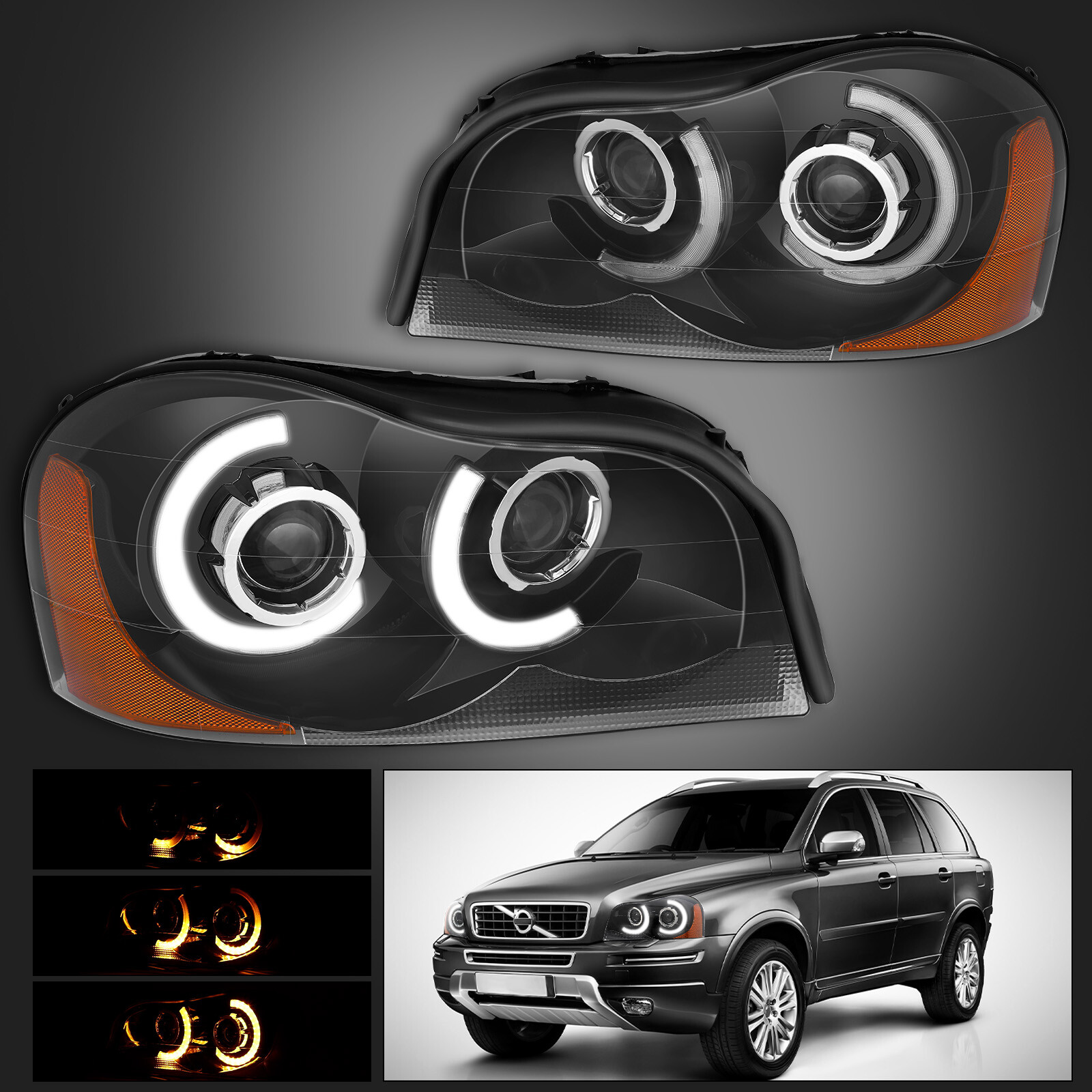 LED Projector Headlights For 2003-2014 Volvo XC90 Headlight Assembly ...